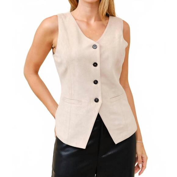 TEA & CUP | Jackets & Coats | New Tea Cup Sleeveless Suede Vest In ...